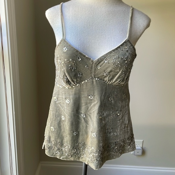 Ice | Tops | Beautiful Velvet Top With Hand Sew Beads Detailing | Poshmark